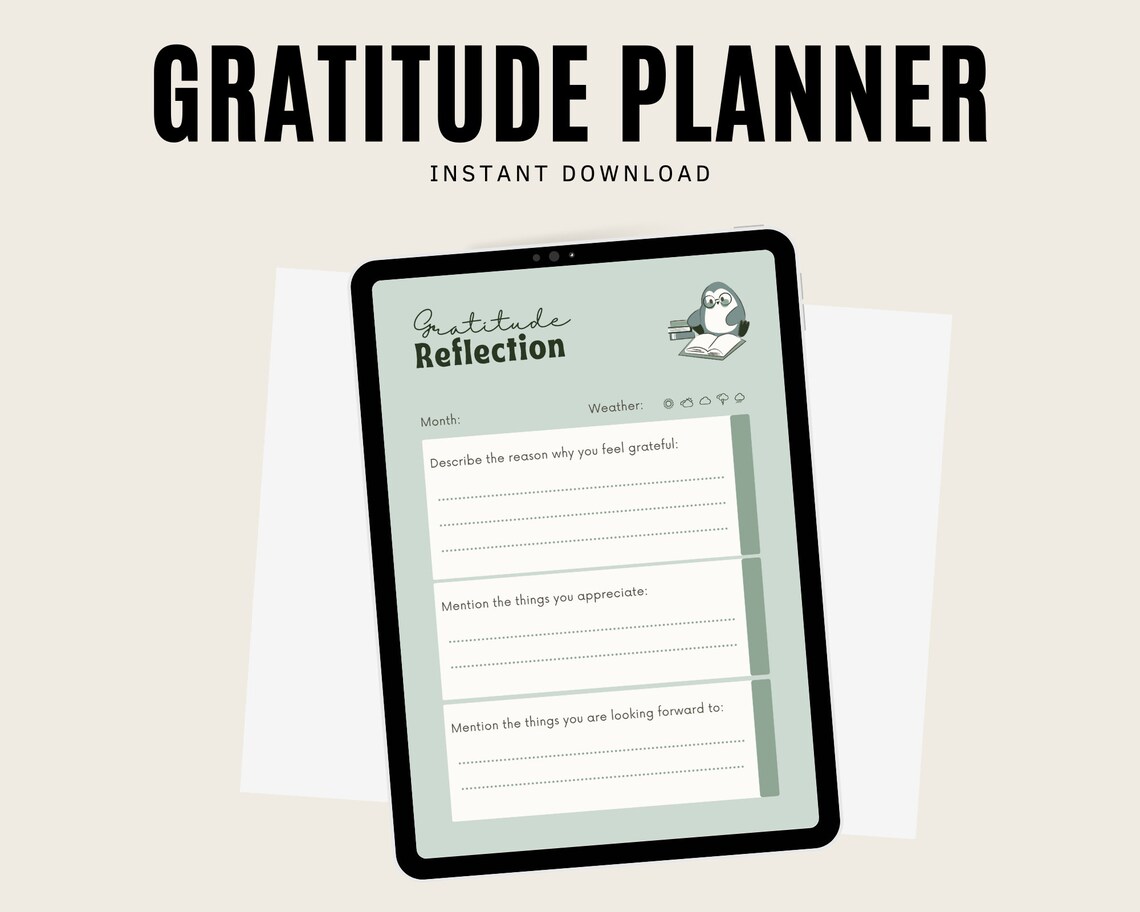 Gratitude Planner Digital Planner Anxiety Printables Self Love Selfcare ...