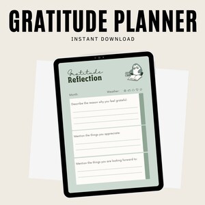 Gratitude Planner Digital Planner Anxiety Printables Self Love Selfcare ...