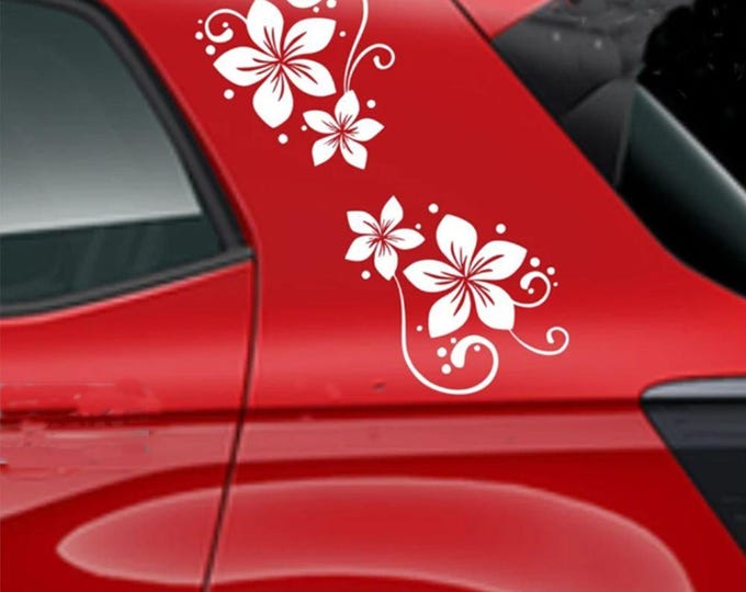 Floral Dot Windshield & Body Vinyl Decal for Car, Elegant Flower Themed ...
