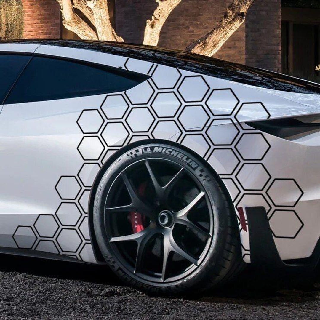Universal Honeycomb Car Graphics Vinyl Decal Set – Customizable Car ...