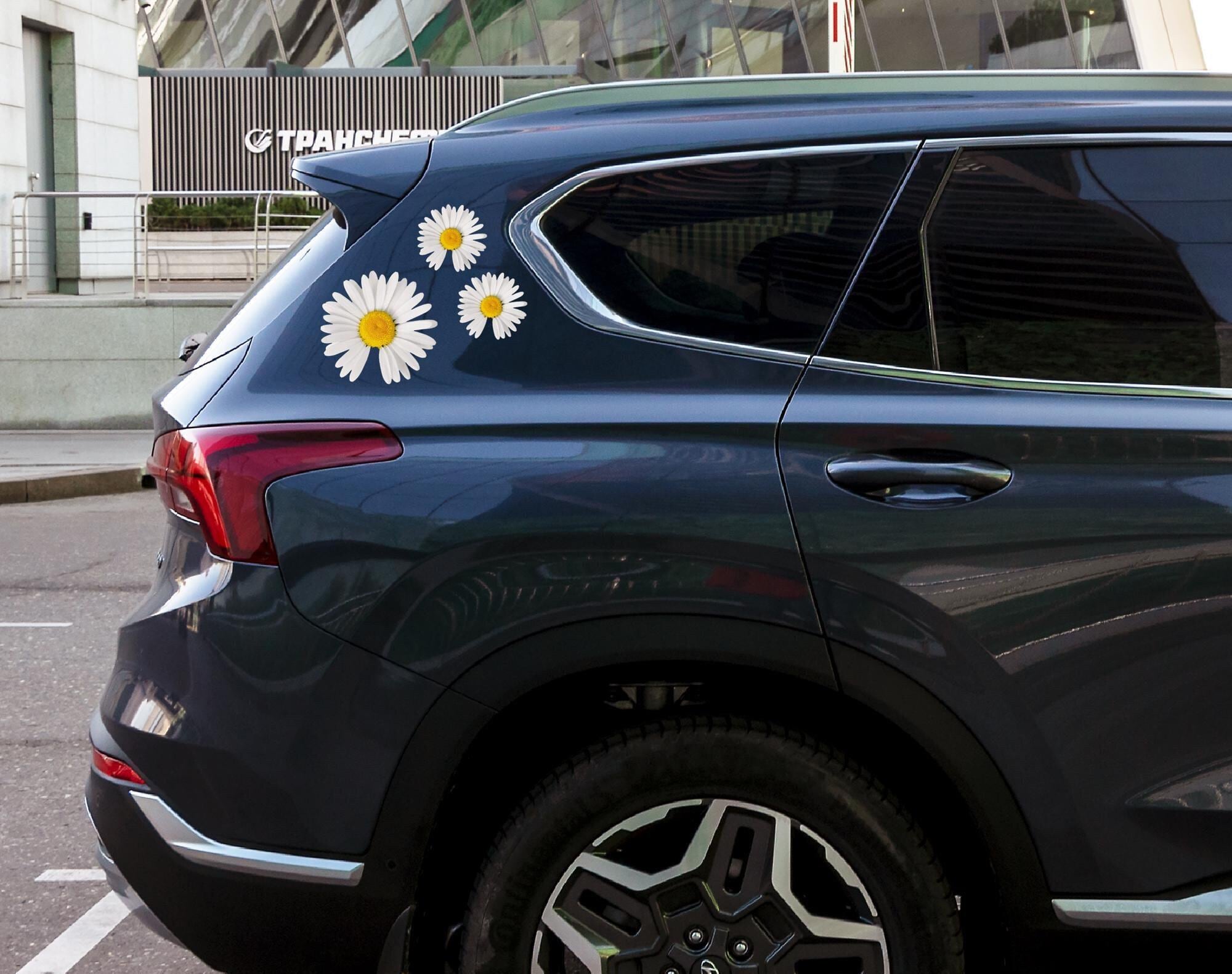 Waterproof Flower Vinyl Car Decal Set Floral Car Stickers Durable and ...