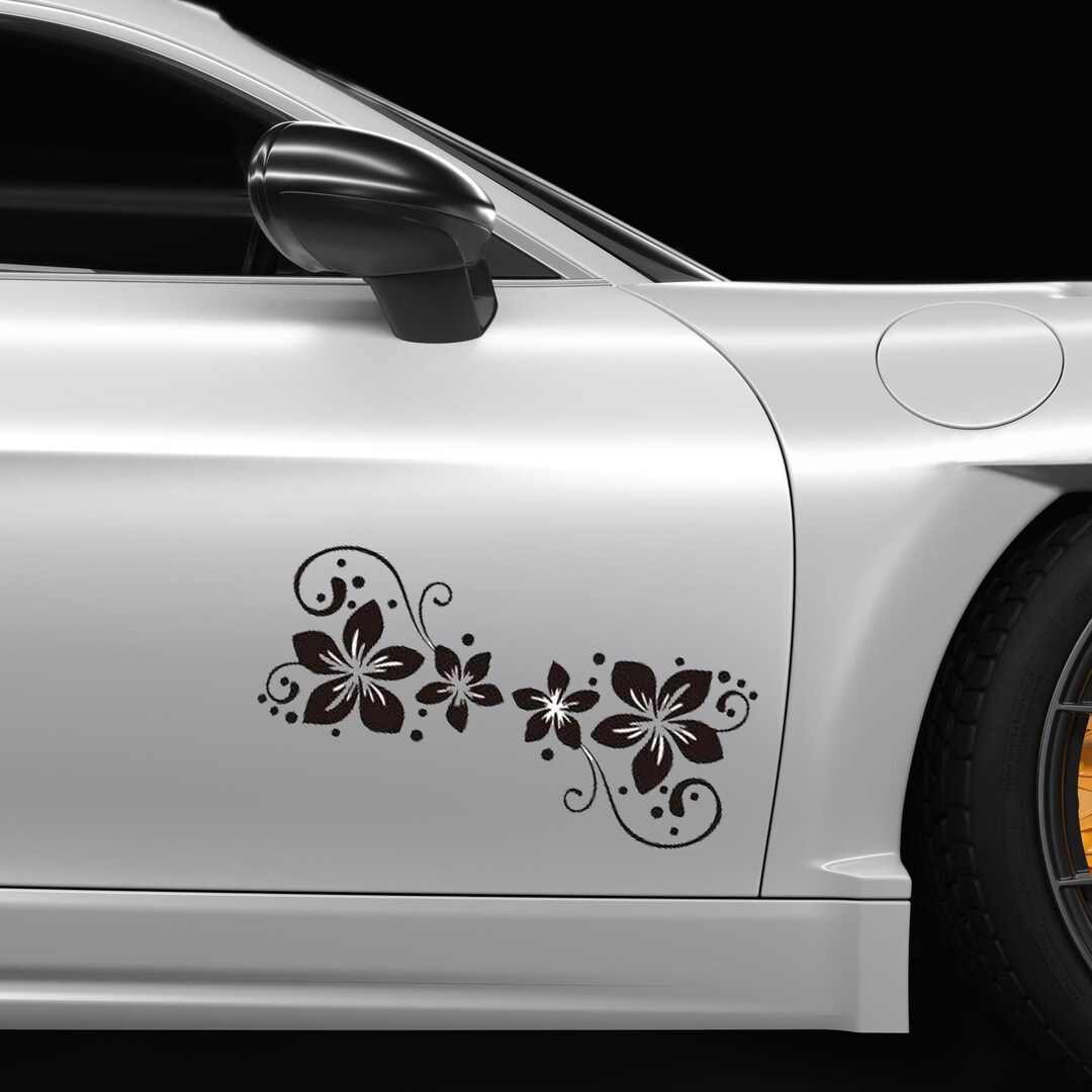 Floral Dot Windshield & Body Vinyl Decal for Car, Elegant Flower Themed ...