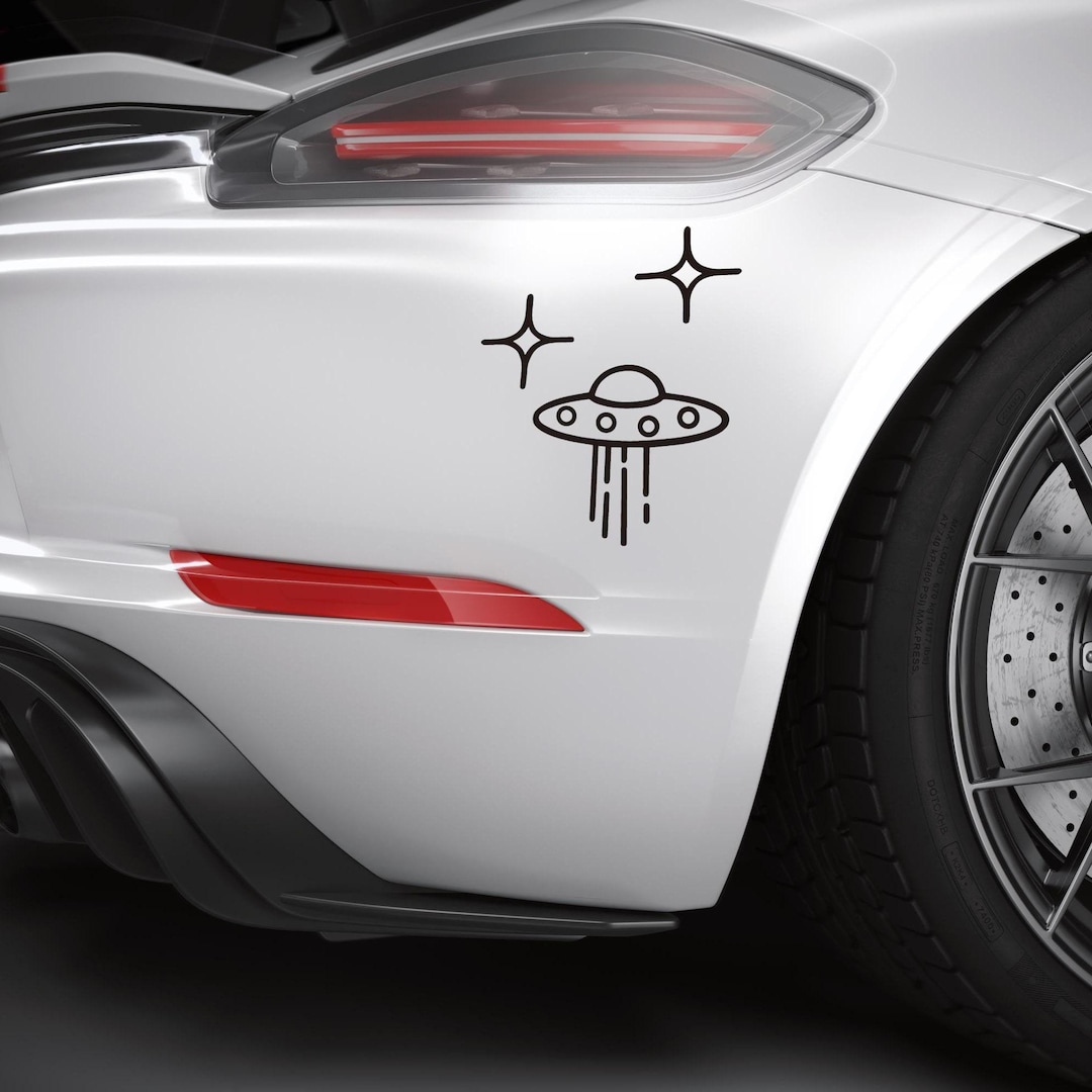 Alien Encounter Vinyl Car Decal for UFO Enthusiasts, Sci-fi Themed Auto ...