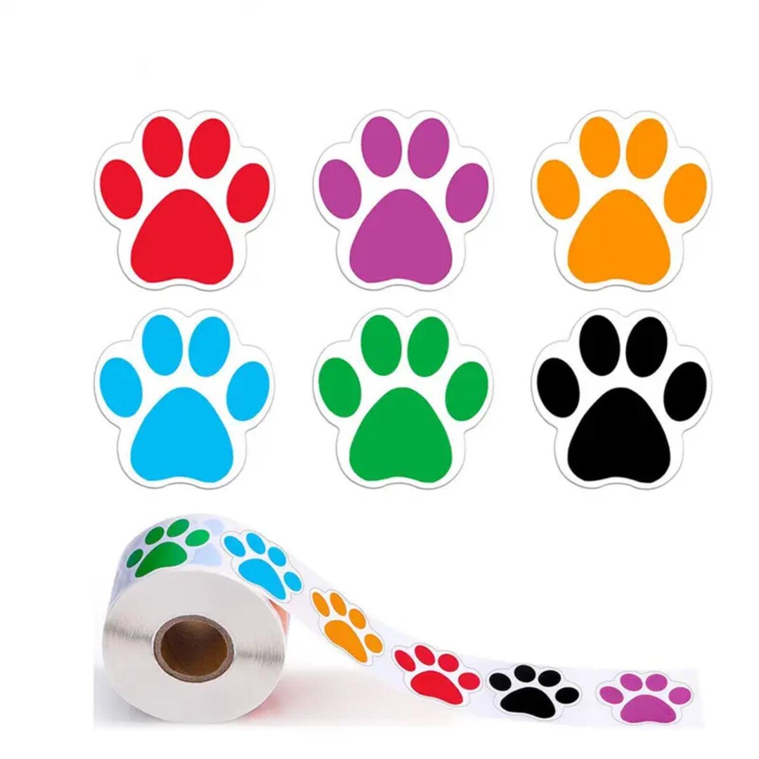 Cute 500-piece Dog Paw Stickers - Self-adhesive Animal Shape Wall Decal ...