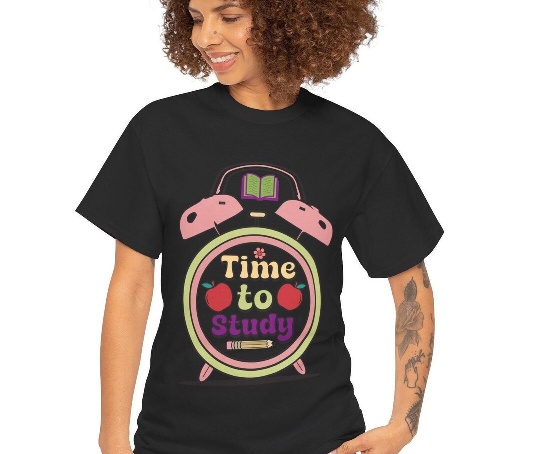 Motivational Time to Study Shirt Study Time Graphic Tee Encouraging ...