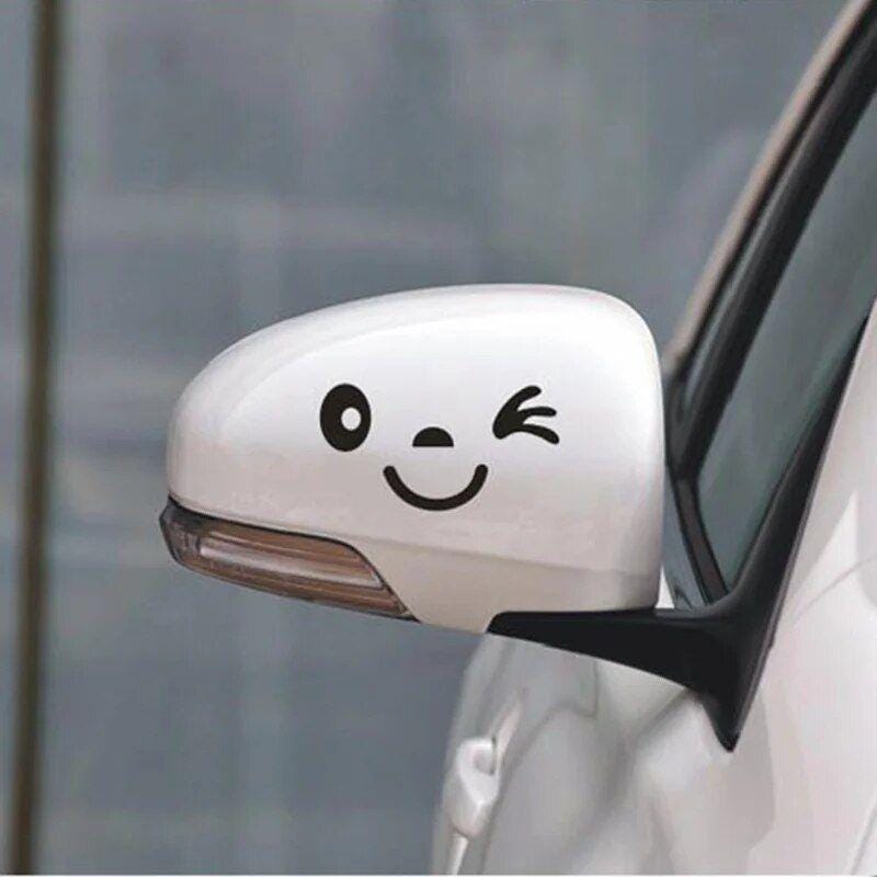 Auto Stickers | 2pcs Cute Smile Car Sticker Rearview Mirror Sticker Car ...