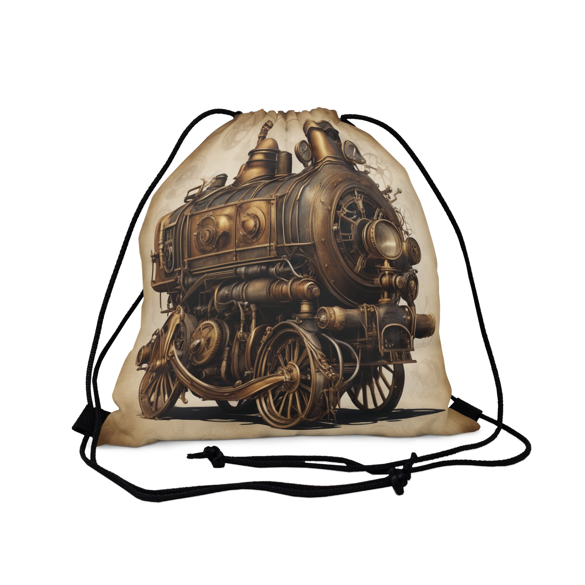 Steampunk Style Steam Train Drawstring Bag Steam Train Bag - Etsy