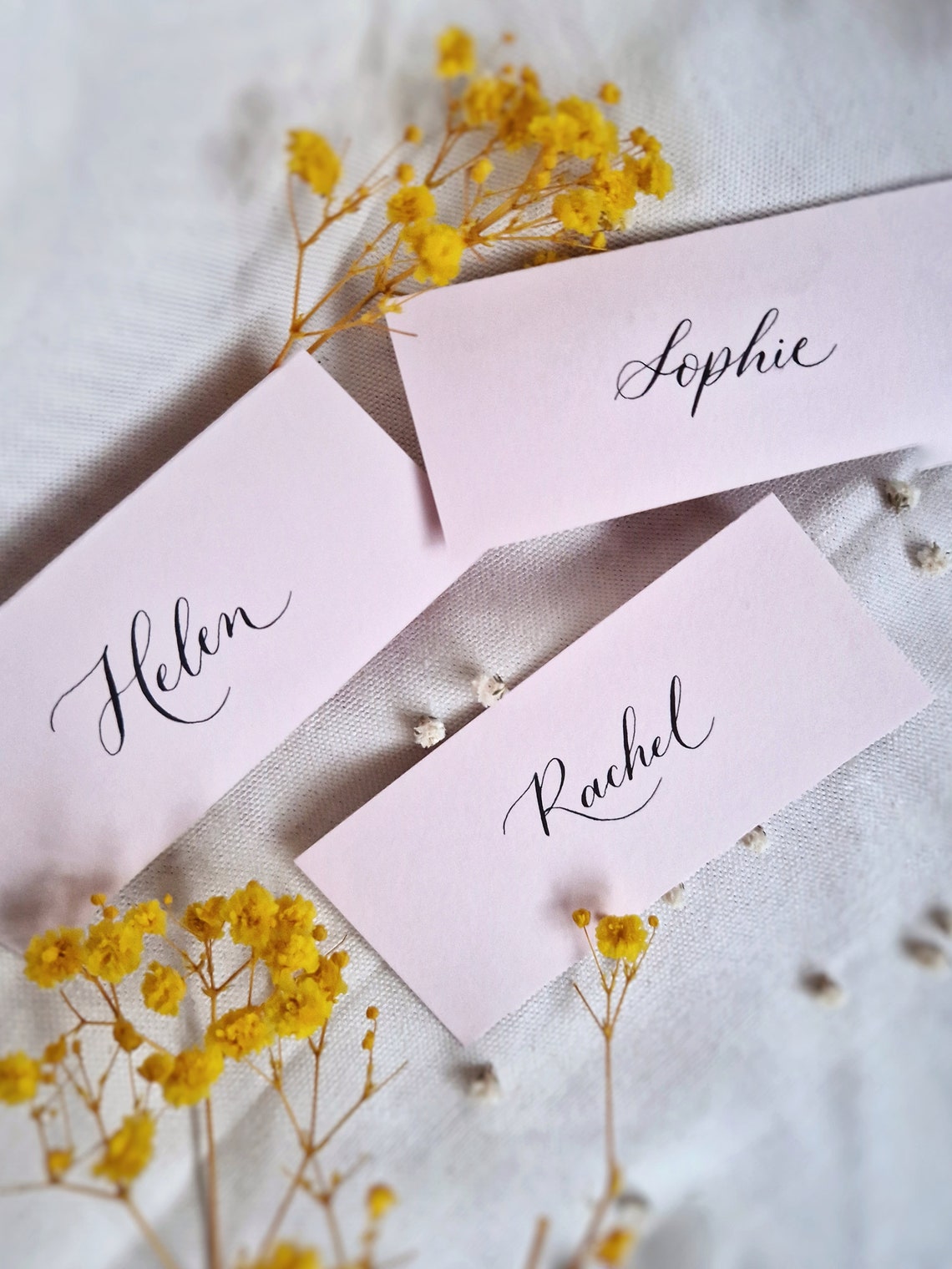 Luxury Handwritten Calligraphy Place Cards Pink Place Cards Modern ...