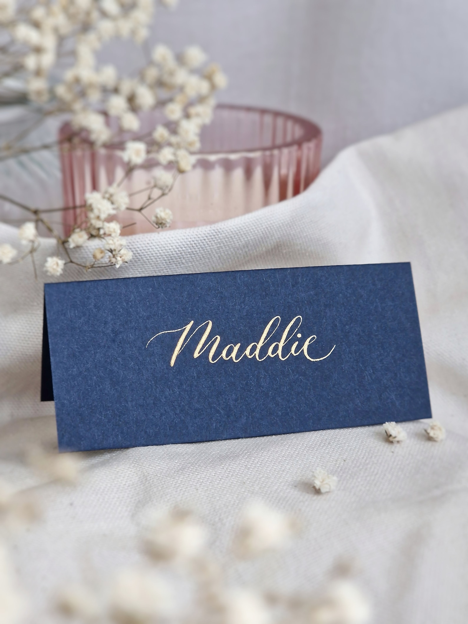 Luxury Handwritten Calligraphy Place Cards Navy Place Cards Modern ...