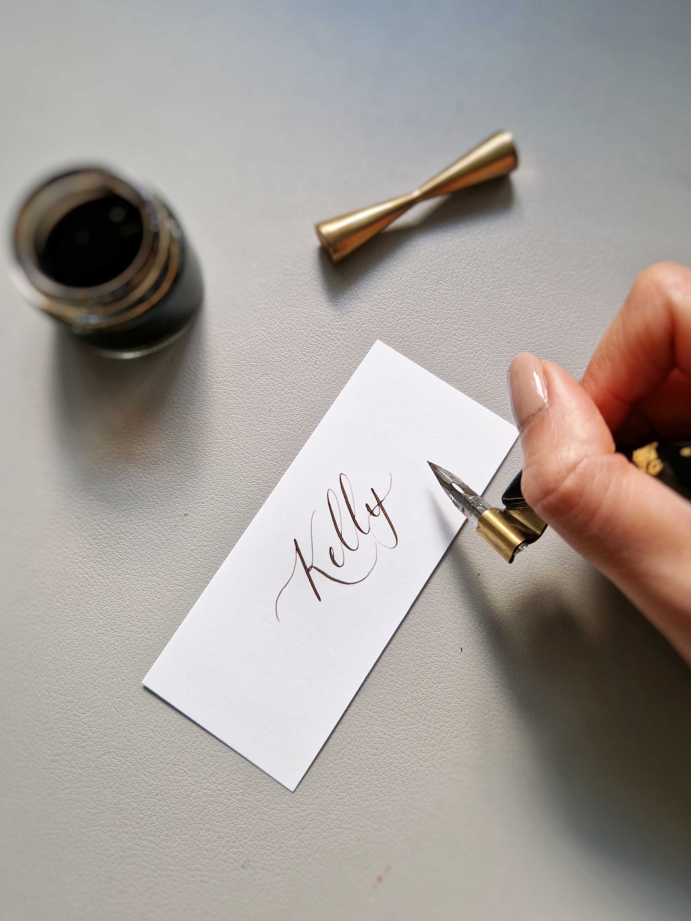 Luxury Handwritten Calligraphy Place Cards | Pink Place Cards | Modern ...