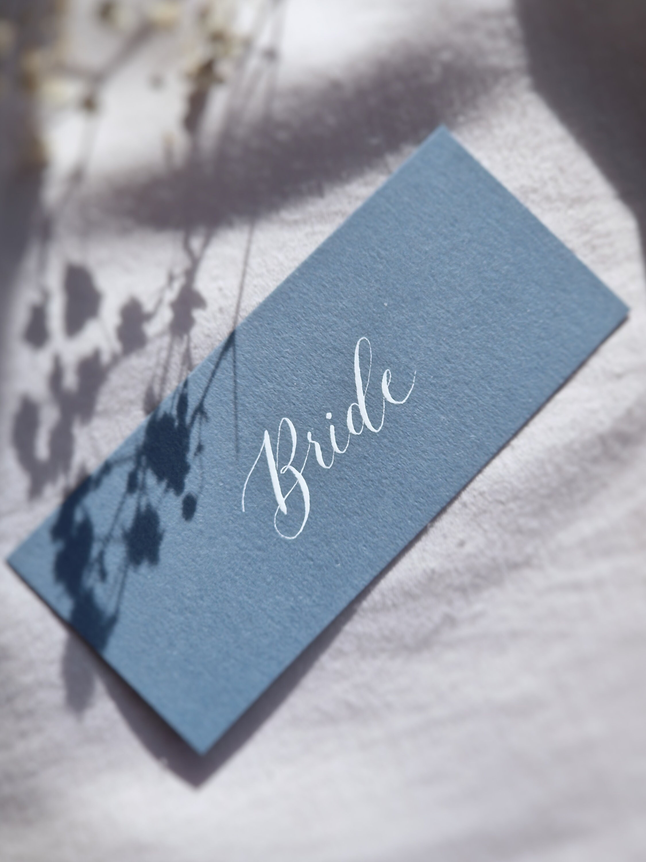 Luxury Handwritten Calligraphy Place Cards Blue Place Cards Modern ...