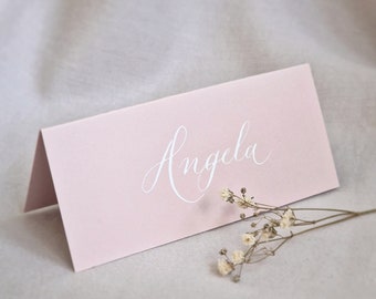 Luxury Handwritten Calligraphy Place Cards Navy Place Cards Modern ...