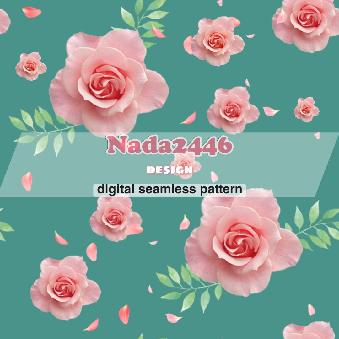 Seamless Patterns Rose Watercolor. Digital Paper. Pink Rose Watercolor ...