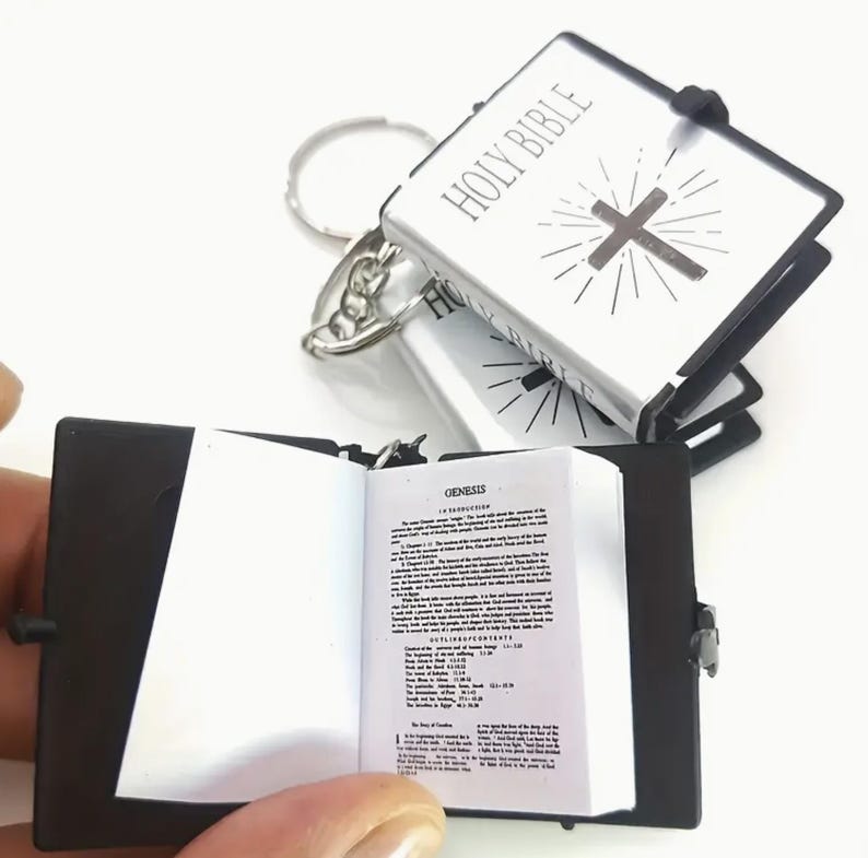 Mini Holy Bible Keychain – Christian Gift, Scripture Keychain ...