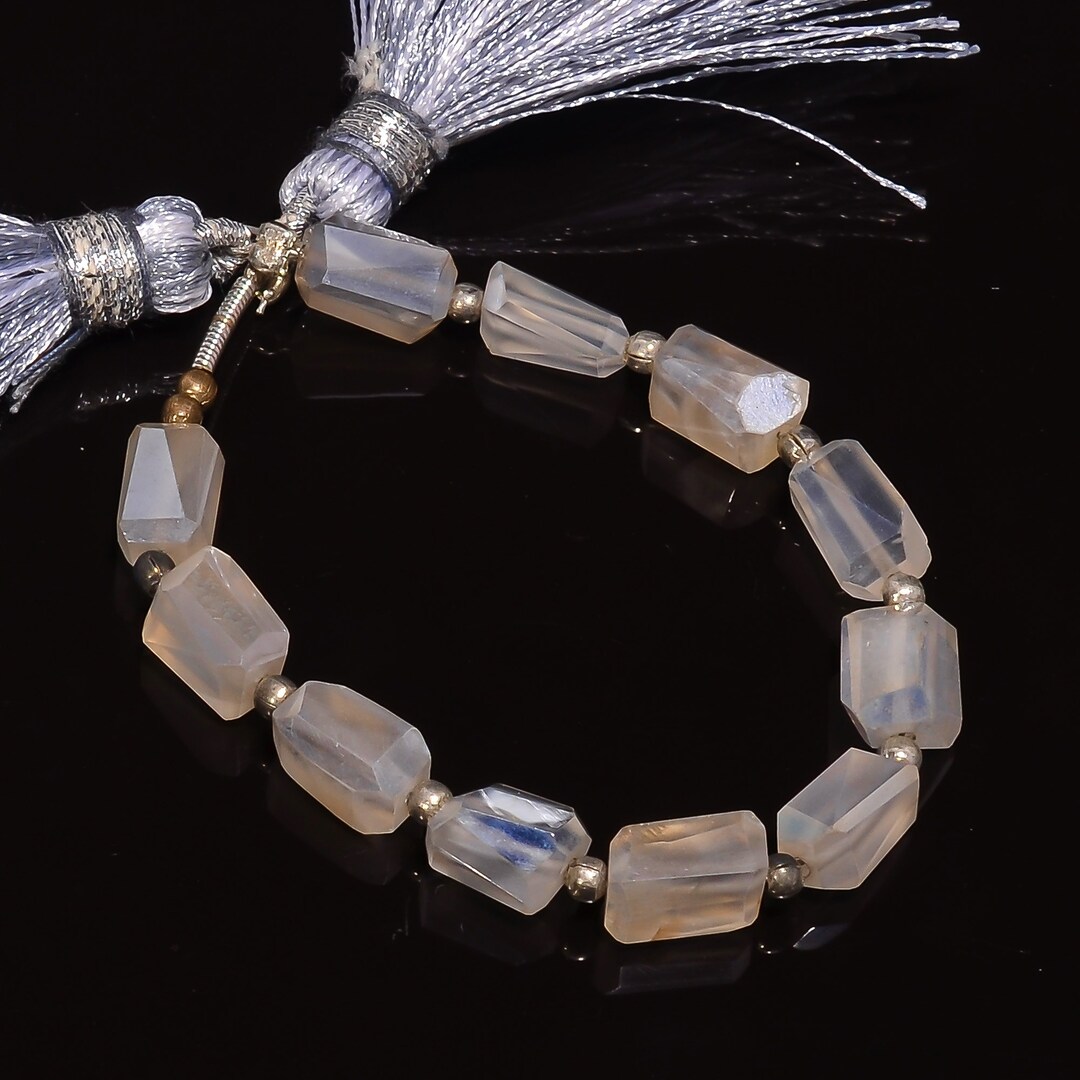 Gorgeous Natural White Moonstone Great Quality Beads 4"inch Strand 25 ...