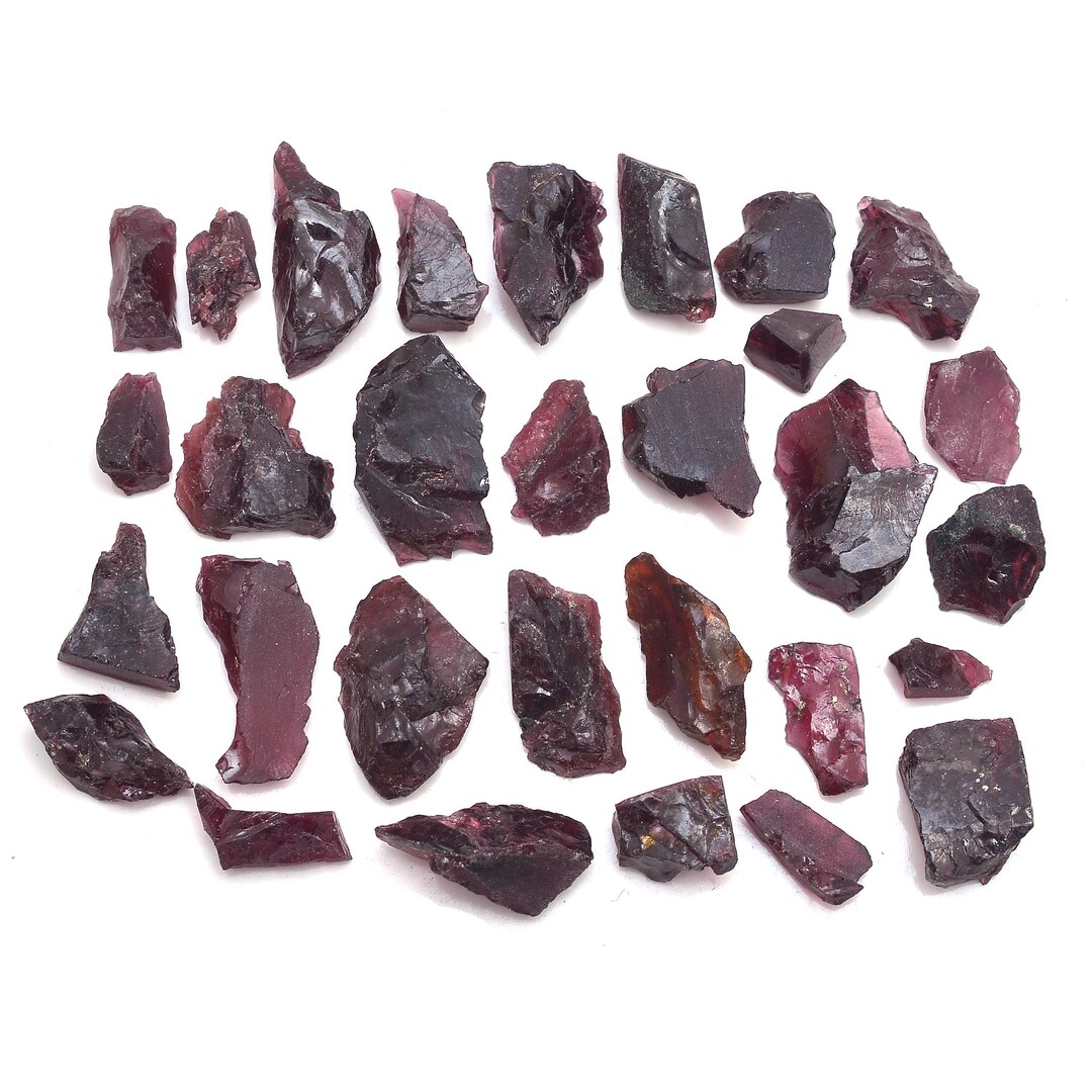 Natural Raw Rajmahal Garnet Untreated Indian Red Gemstone Crystals Deep ...