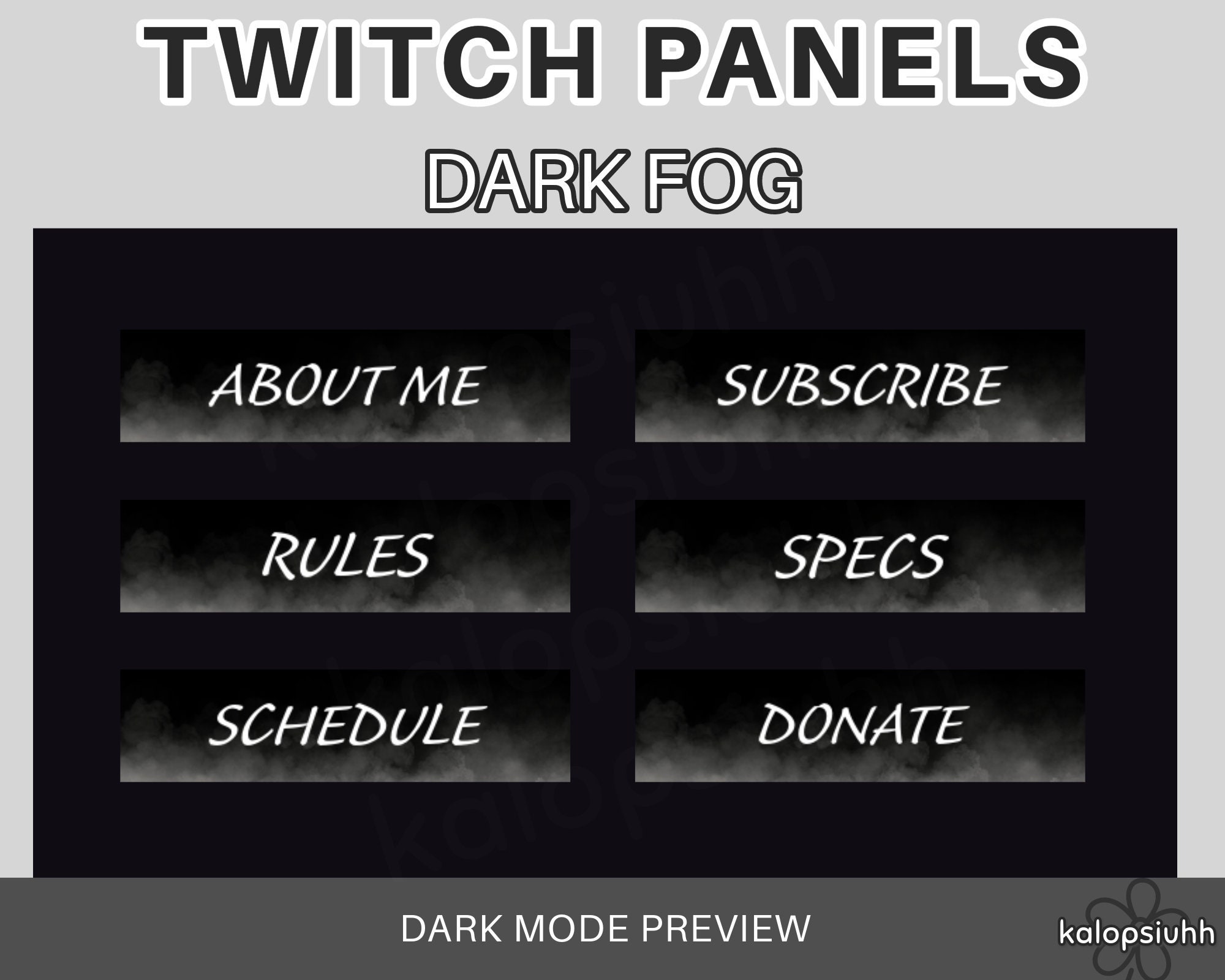 40 Spooky Dark Fog Twitch Stream Panels - Etsy