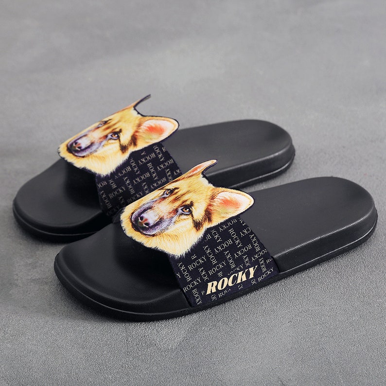 Custom Slides Sandals With Photo or Name of Dog Cat Company Logo Kids ...