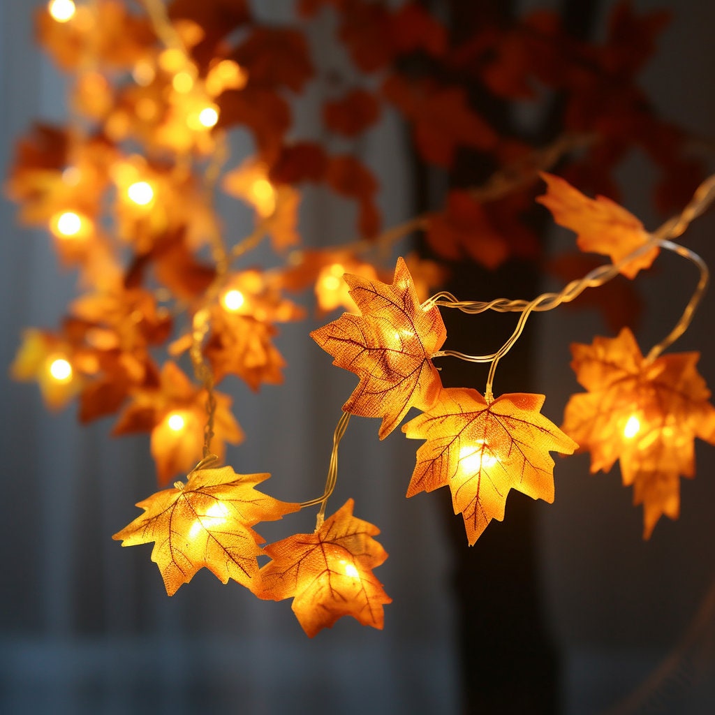 Fall Maple Leaves Pumpkin LED Fairy String Light Leaf Lamp - Etsy