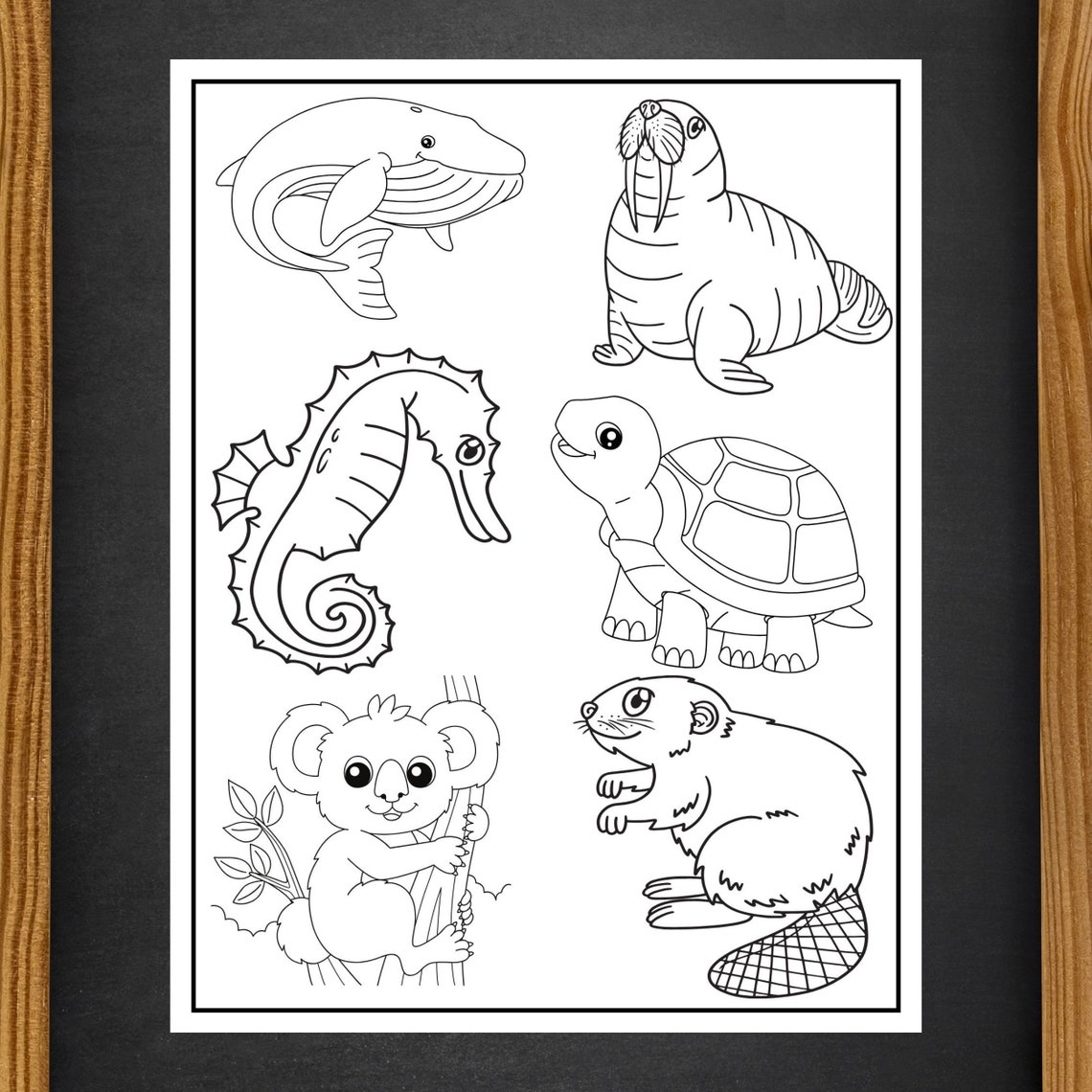 20 Wild Animal Coloring Pages for Kids-digital Printable Jungle Safari ...