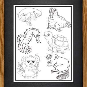 20 Wild Animal Coloring Pages for Kids-digital Printable Jungle Safari ...