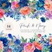 Blue Pink Flower Watercolor Clipart, Floral Clipart, Pink Rose Png ...