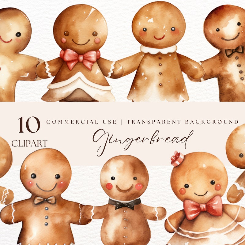 Gingerbread Clipart - Etsy