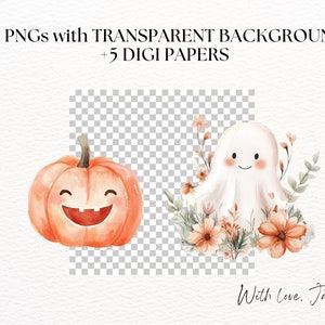 Cute Halloween Clipart | Boho Ghost Clipart | Cute Ghost Clipart ...
