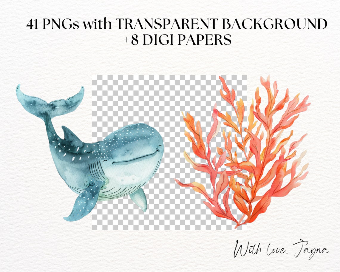 Under the Sea Clipart Bundle, Cute Sea Animals , Ocean Clipart ...