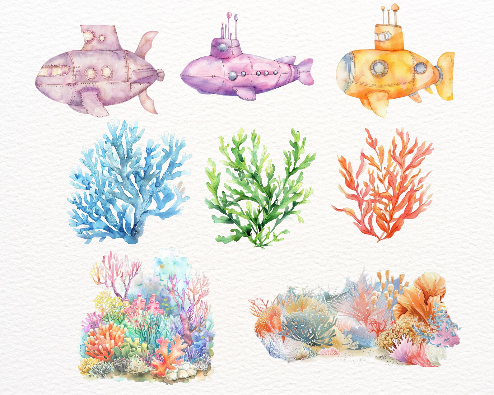 Under the Sea Clipart Bundle, Cute Sea Animals , Ocean Clipart ...