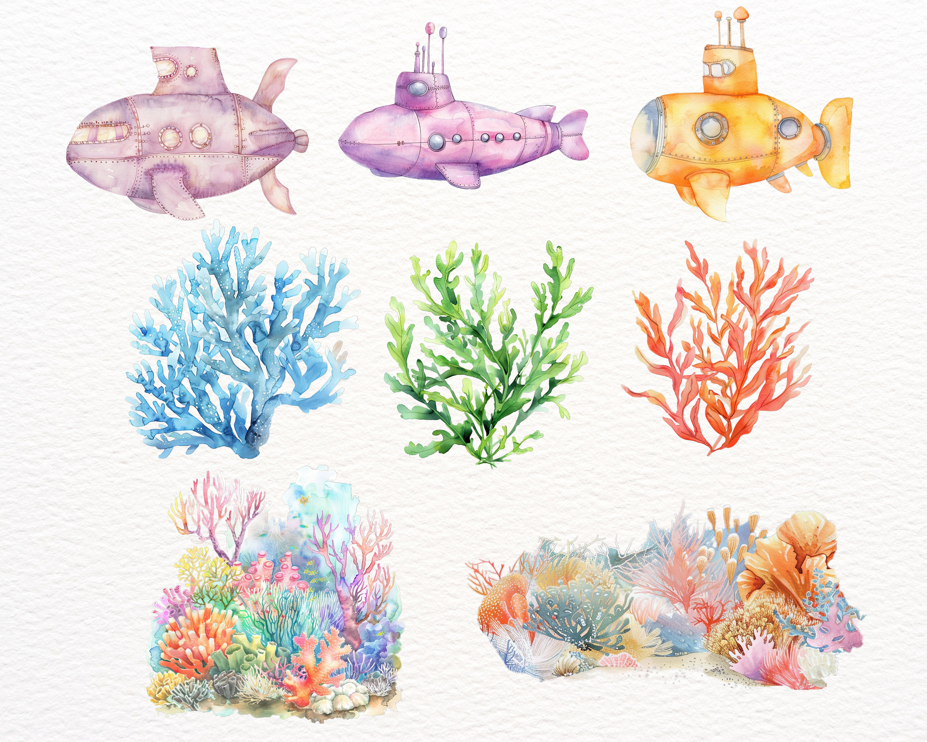 Under the Sea Clipart Bundle, Cute Sea Animals , Ocean Clipart ...