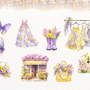 Watercolor Spring Clipart | Spring Clipart Bundle | Summer Clipart ...