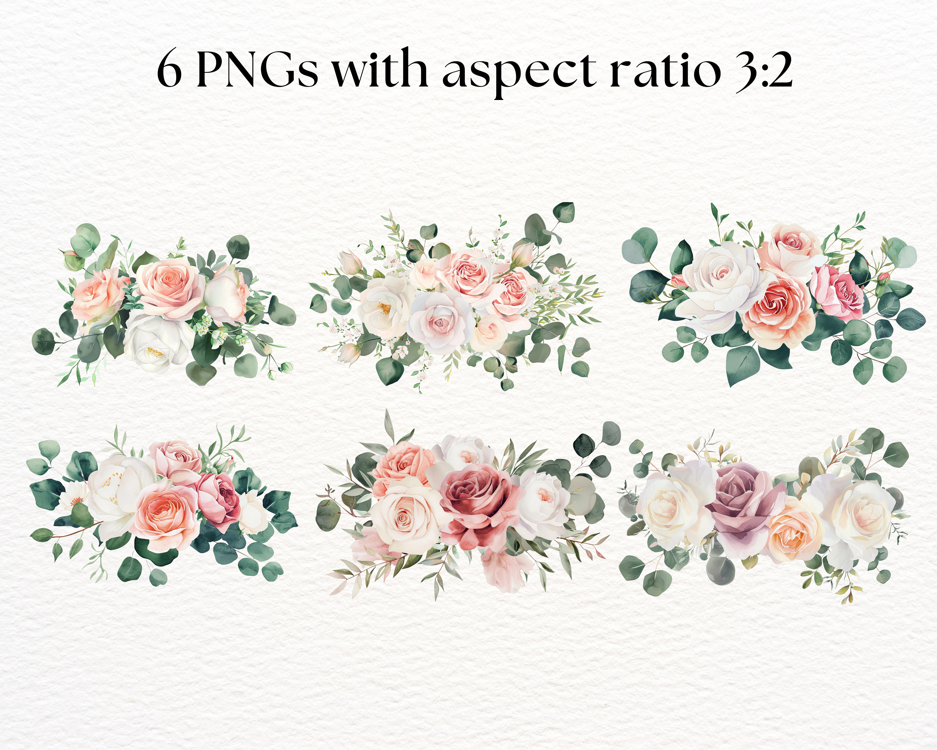 Dusty Pink Floral Clipart, Watercolor Pastel Flowers Clipart, Spring ...