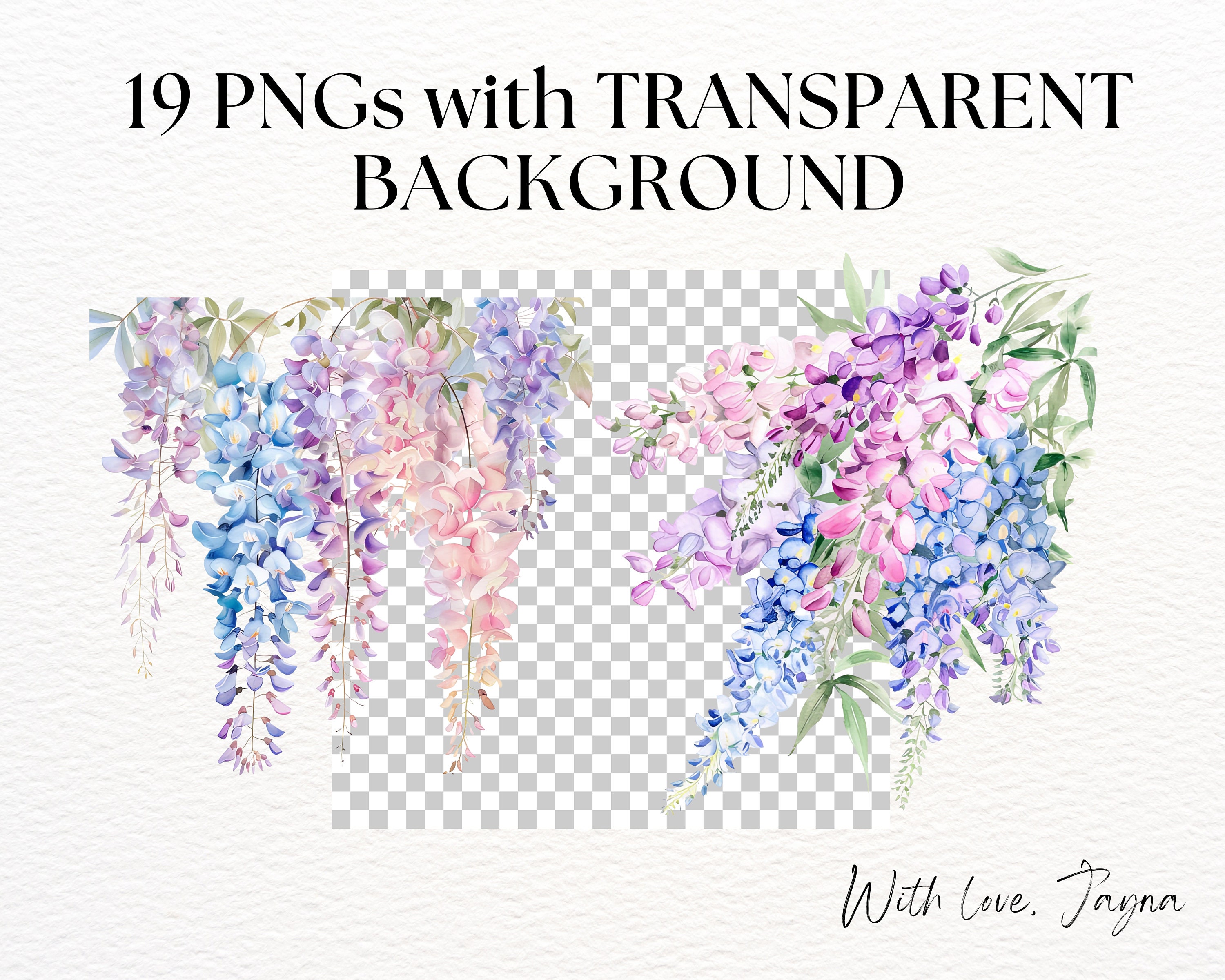 Wisteria Clipart Watercolor Clipart Paper Crafts Purple Flowers ...