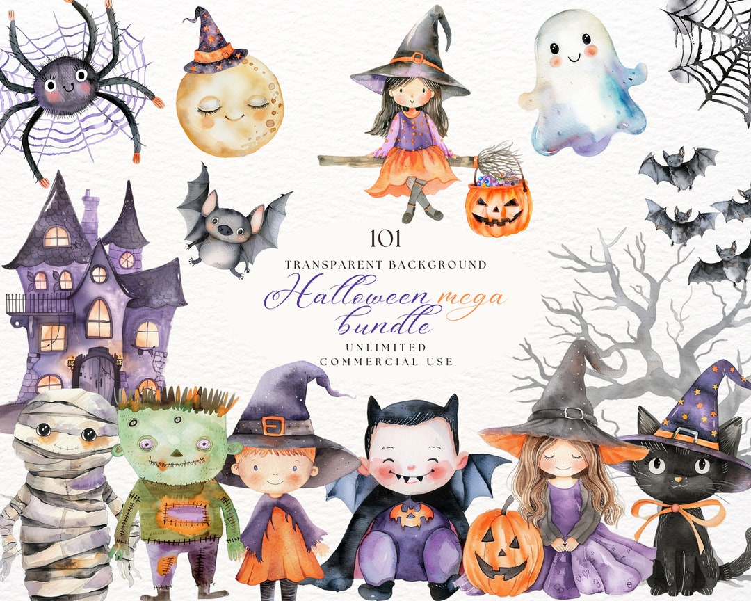Halloween Mega Bundle, Halloween Clipart, Witch Png, Spooky Halloween ...