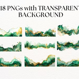 Green Emerald Agate Borders Clipart, Gold Emerald, Deluxe Envelope ...