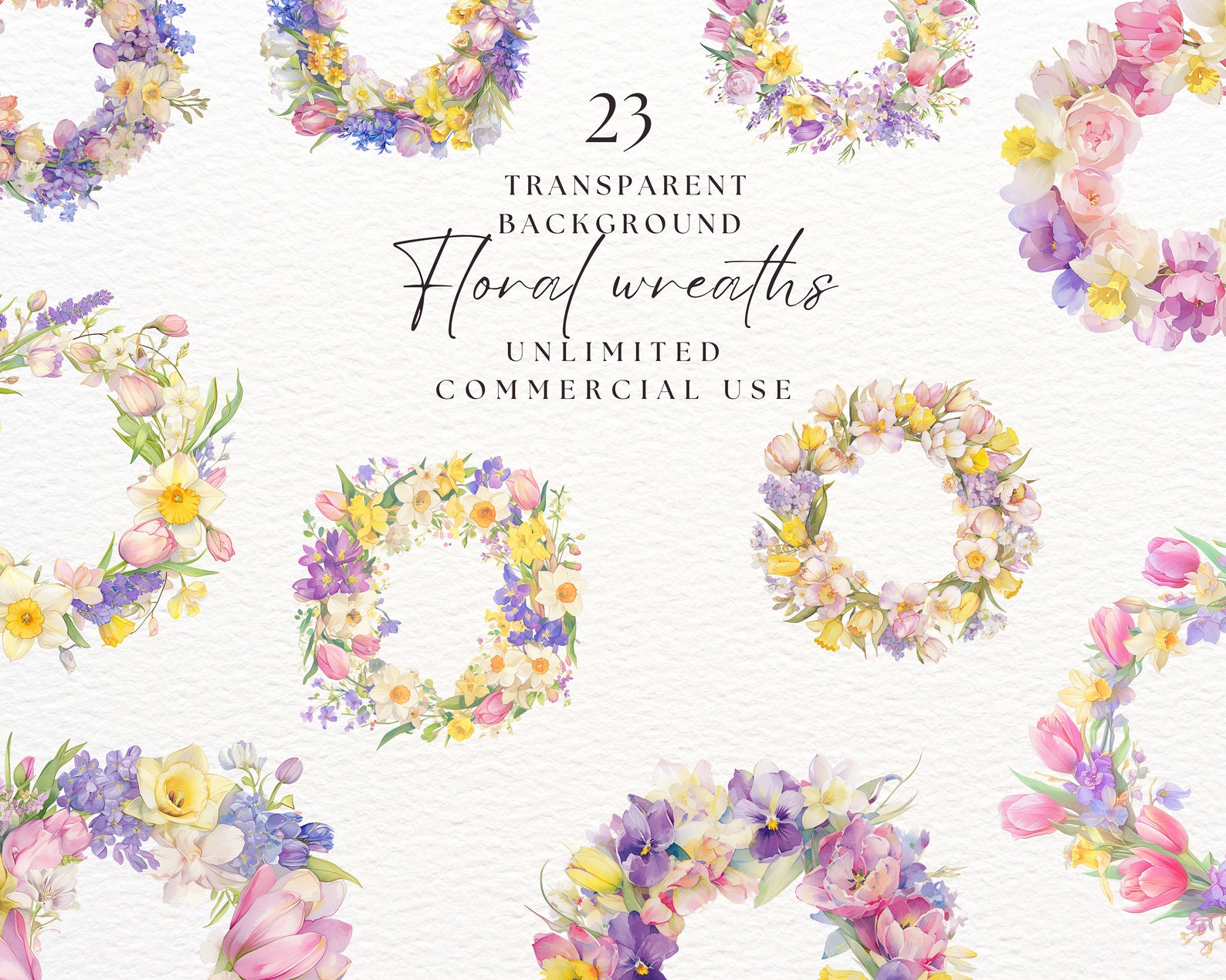 Watercolor Spring Wreath | Wedding Clipart | Spring Clipart ...