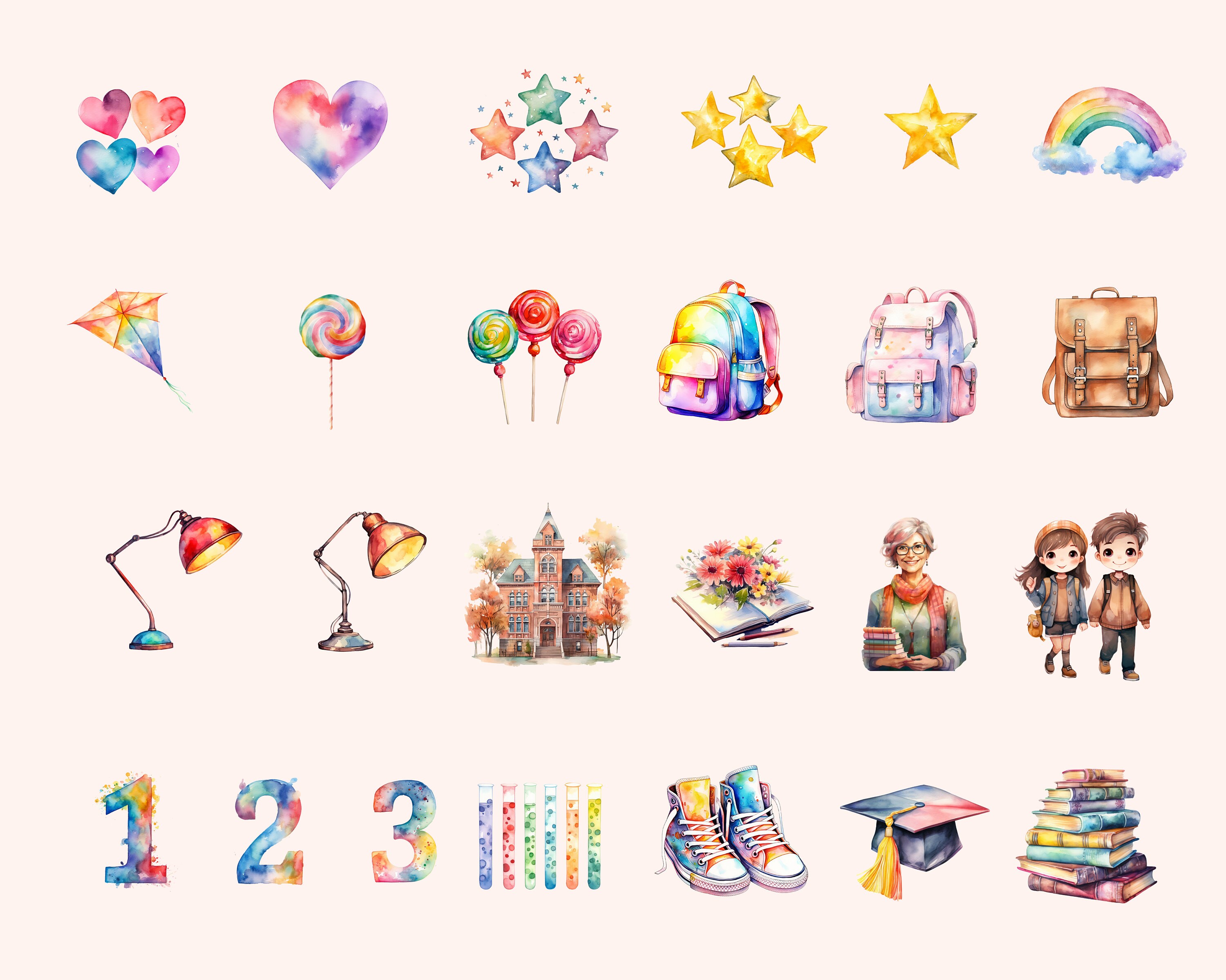 Classroom, School Watercolor Cliparts, Teacher Clip Art, Transparent ...