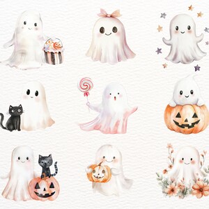 Cute Halloween Clipart | Boho Ghost Clipart | Cute Ghost Clipart ...