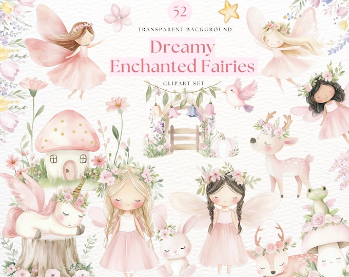 Watercolor Spring Fairy Clipart Magical Fairy Designs Clipart Nursery ...