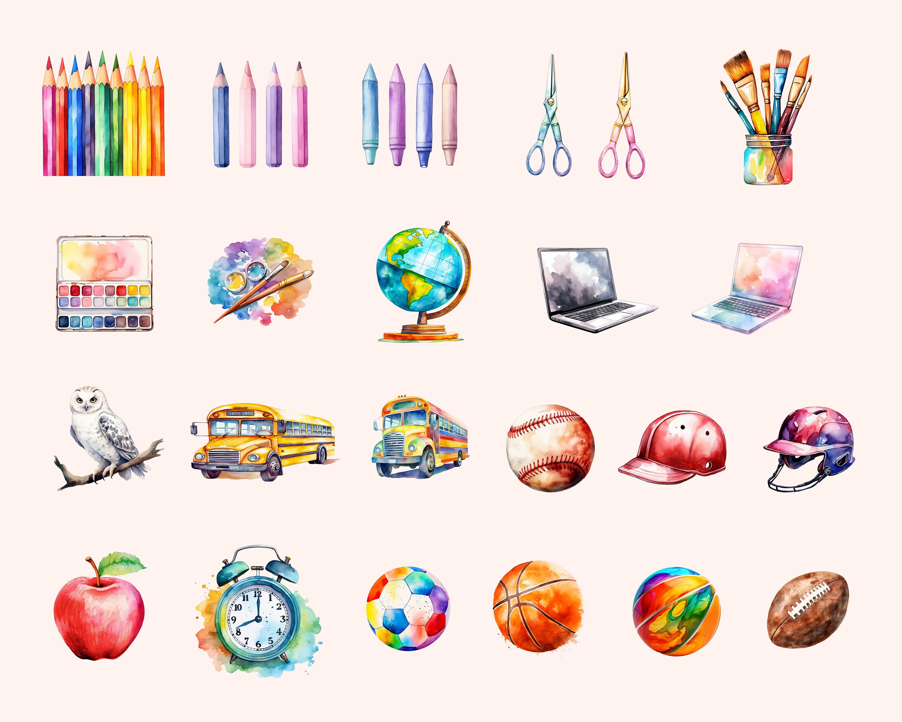 Classroom, School Watercolor Cliparts, Teacher Clip Art, Transparent ...