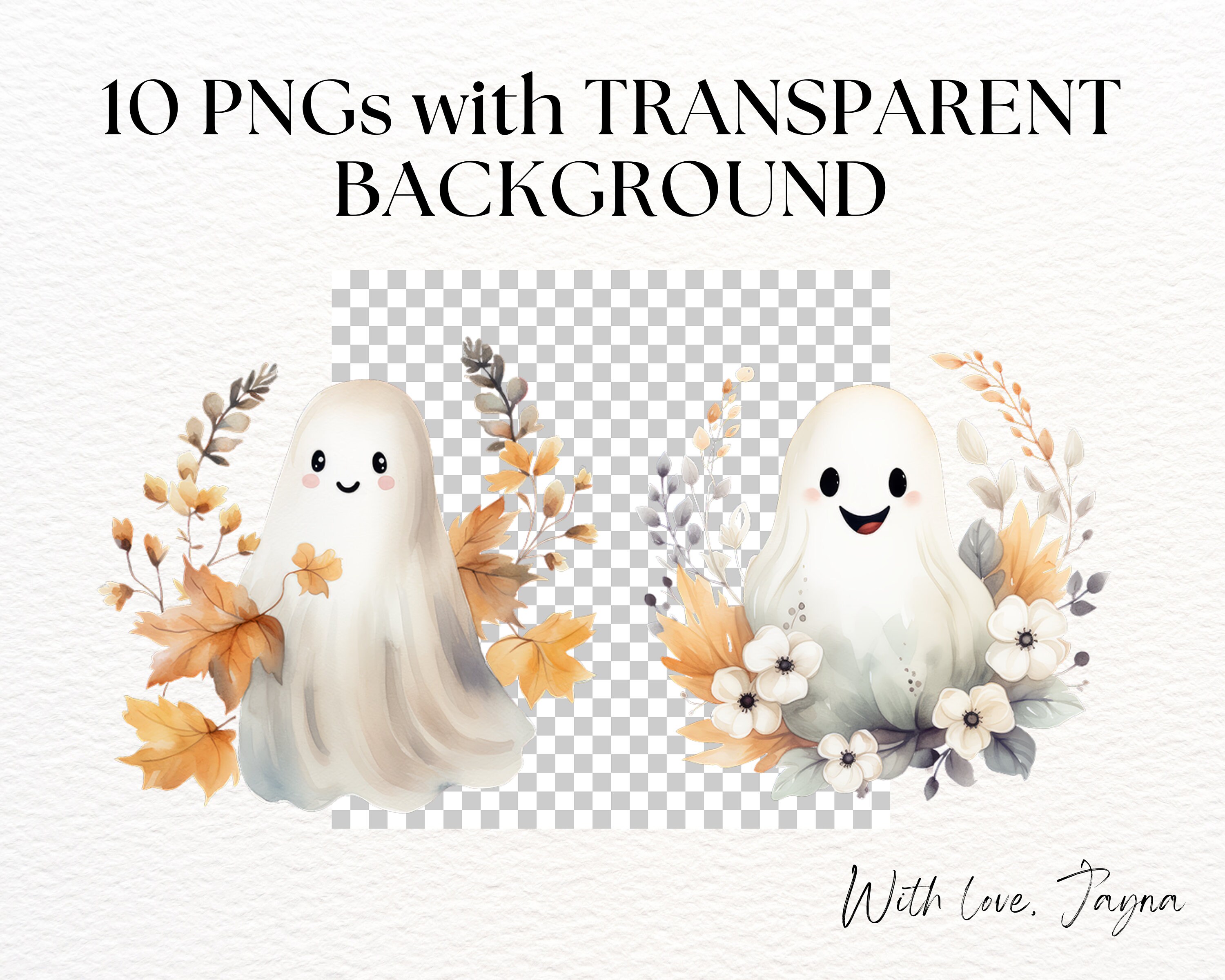 Cute Halloween Clipart Halloween Cute Boho Ghosts Pastel Halloween ...