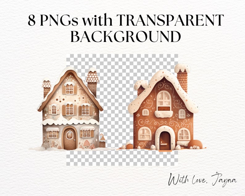 Watercolor Gingerbread House Clipart Christmas Clipart Card Making ...