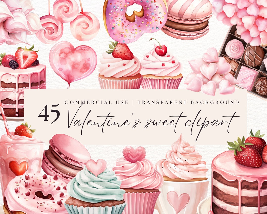Sweets Clipart | Instant Download | Valentines Clipart | Cupcake ...
