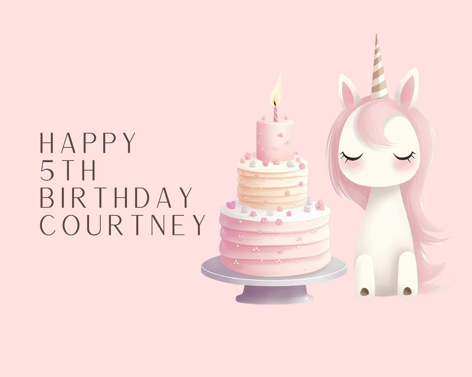 Pastel Unicorn Birthday Clipart Unicorn Clip Art Watercolor Unicorn ...