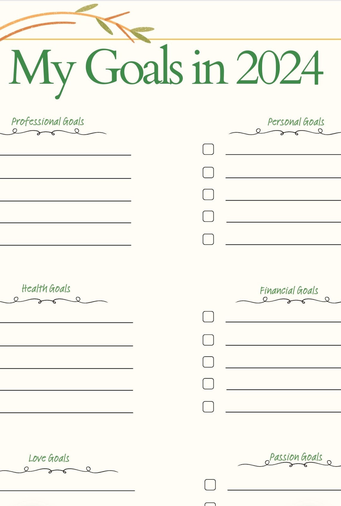 2024 Aesthetic Goals List, Yearly Goals Checklist, Goals List Template ...