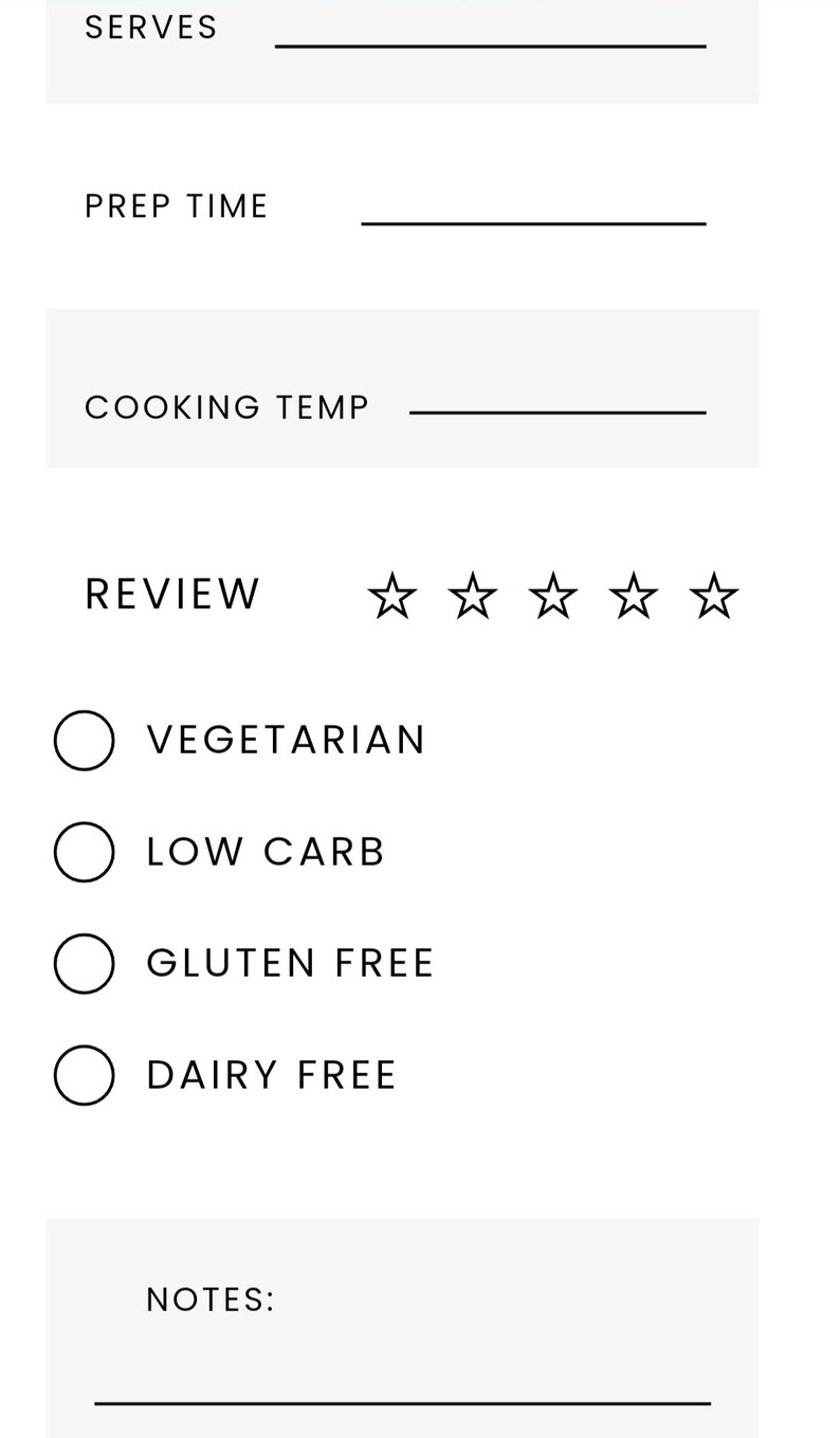 Blank Printable Recipe Card Template, Recipe Template, Fill Out ...