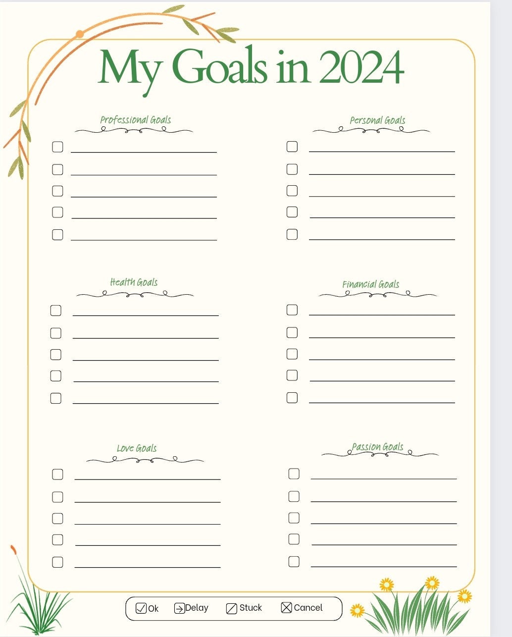 2024 Aesthetic Goals List, Yearly Goals Checklist, Goals List Template ...