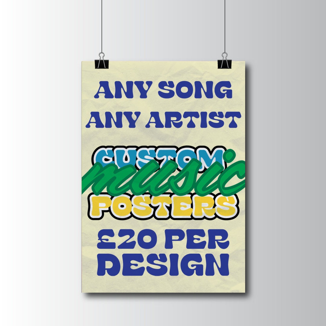 CUSTOM MUSIC POSTER - Any Song, Any Artist - Etsy UK