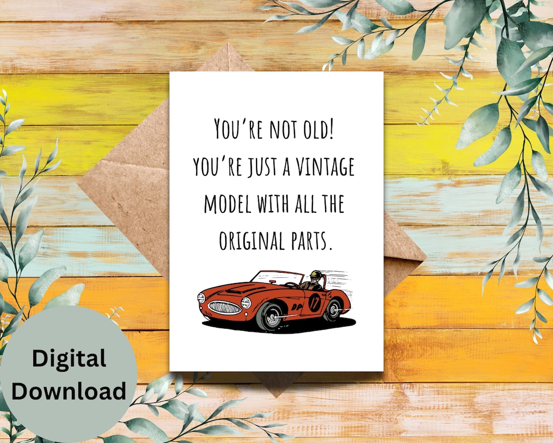 Car Birthday Card, Silly Birthday Card, Funny Birthday Card, Birthday ...